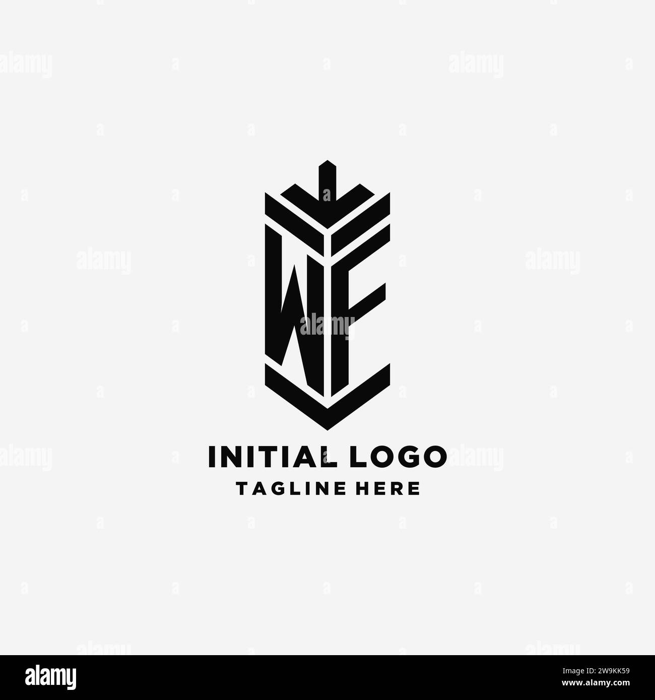Initials WF shield logo design, creative monogram logo inspiration ...