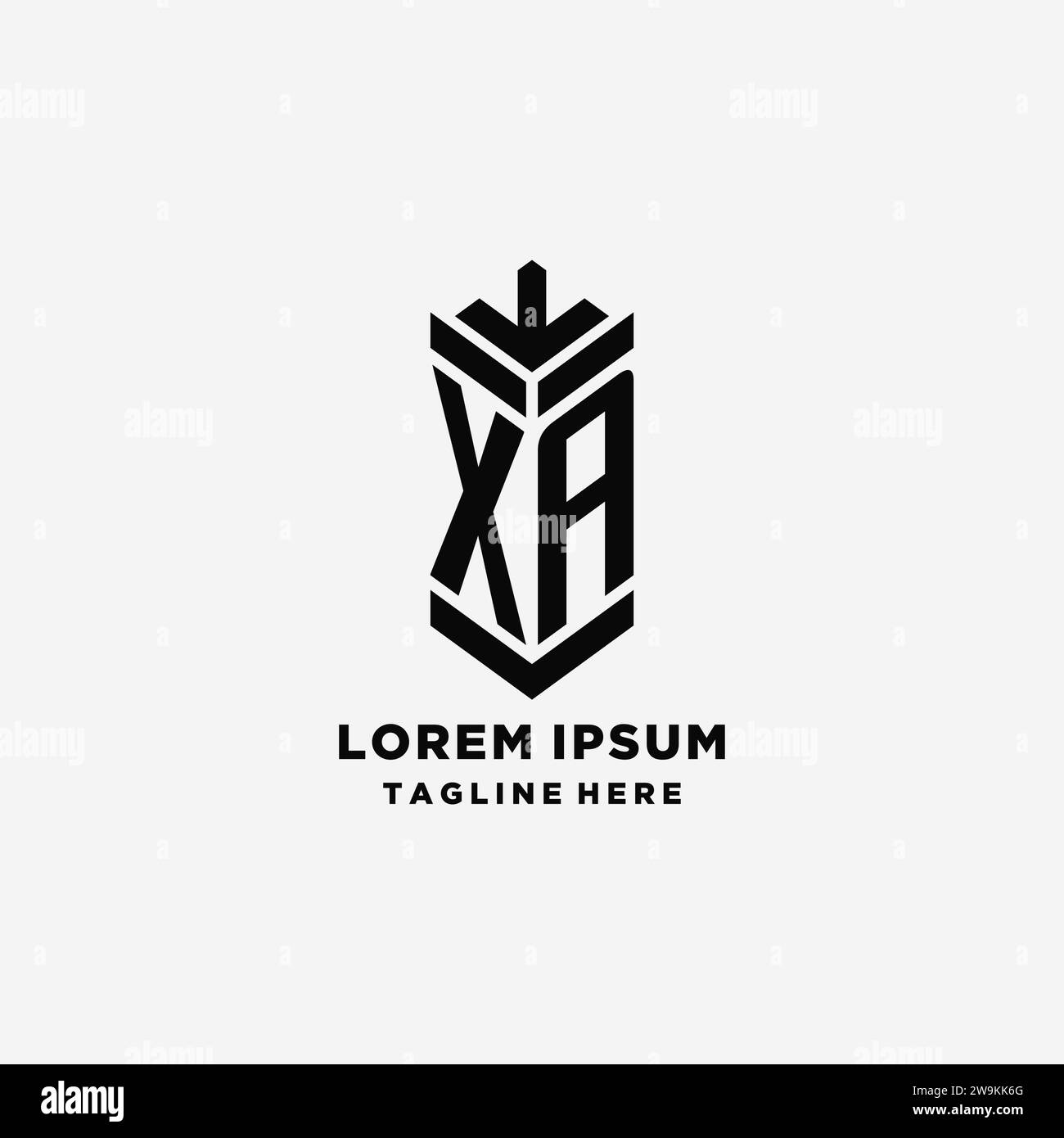 Initials XA shield logo design, creative monogram logo inspiration vector graphic Stock Vector ...