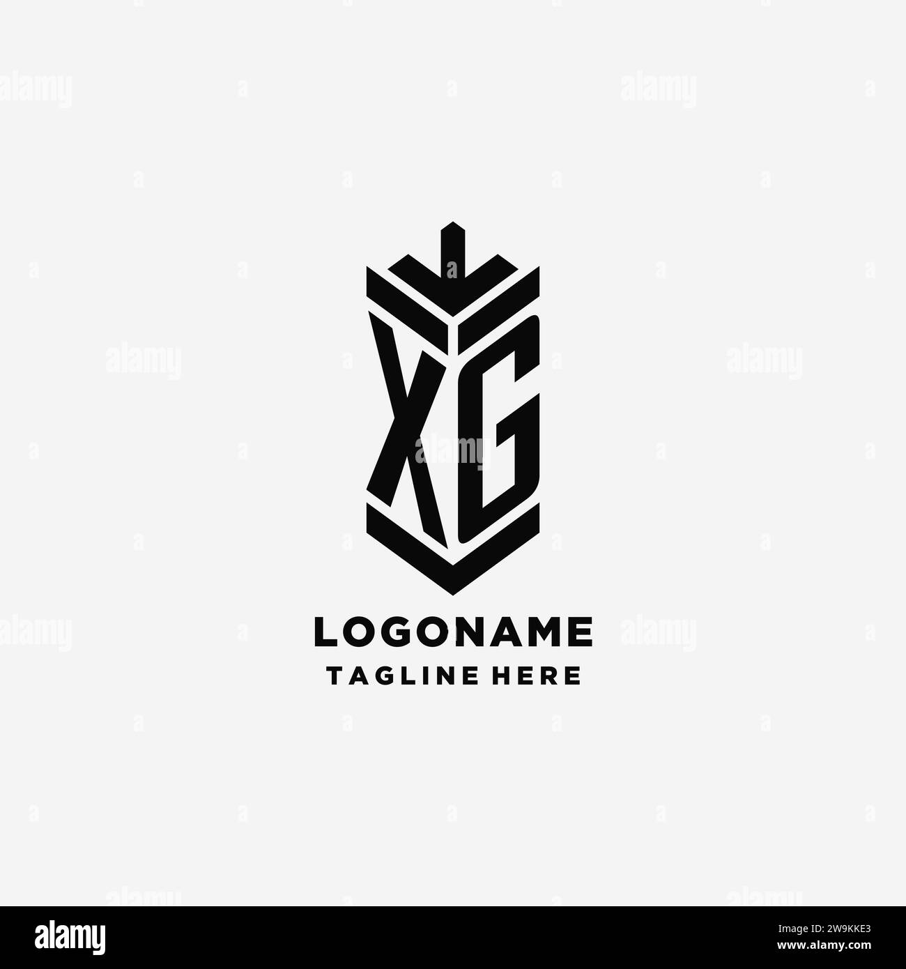 Initials XG shield logo design, creative monogram logo inspiration ...