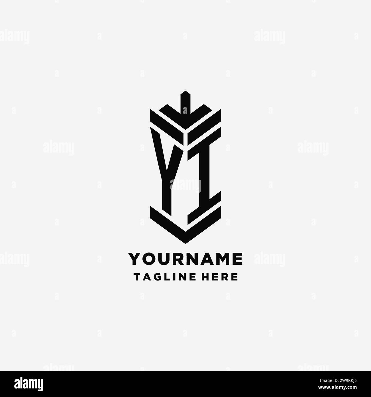 Initials YI shield logo design, creative monogram logo inspiration ...