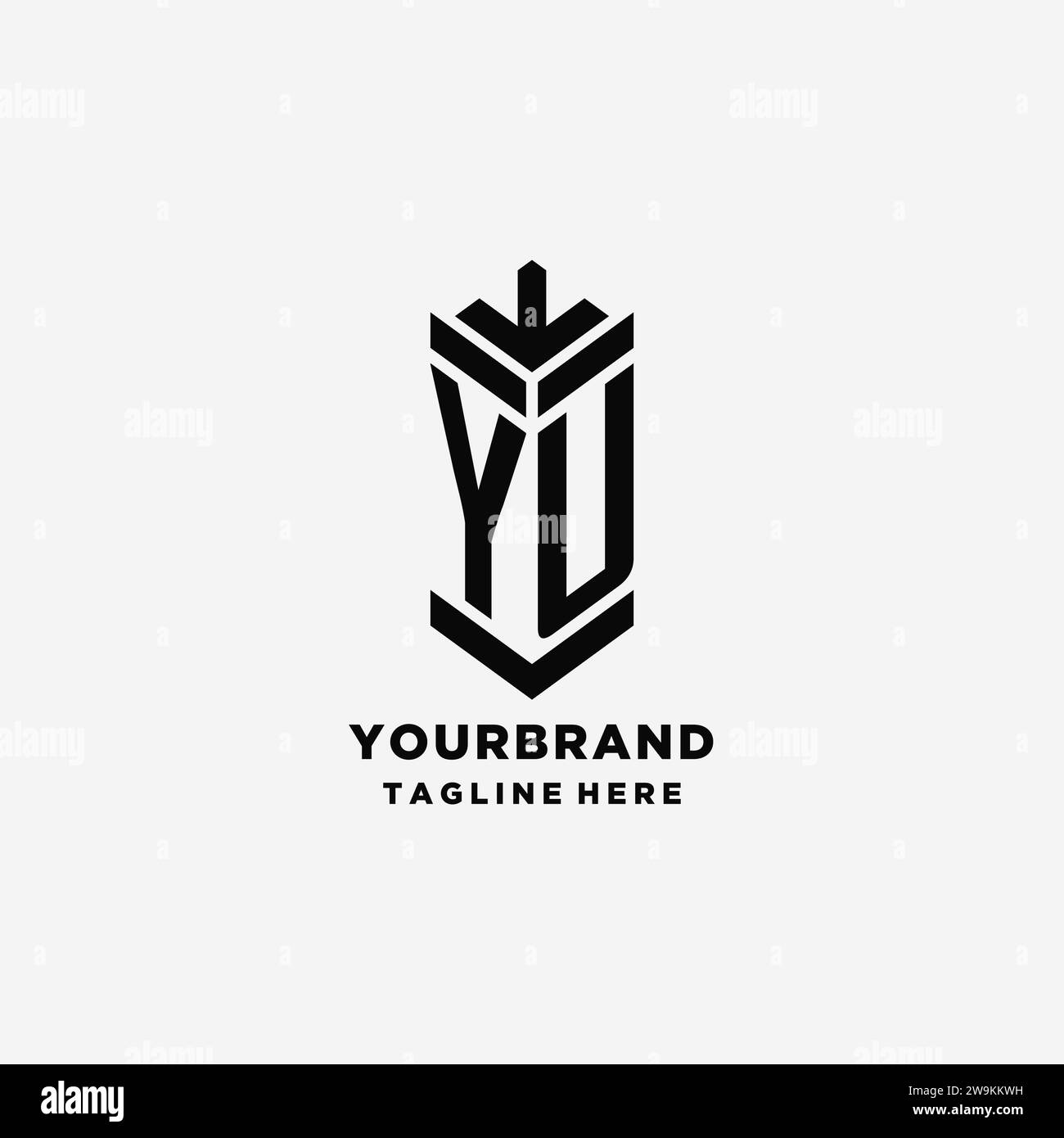 Initials YU shield logo design, creative monogram logo inspiration vector graphic Stock Vector ...