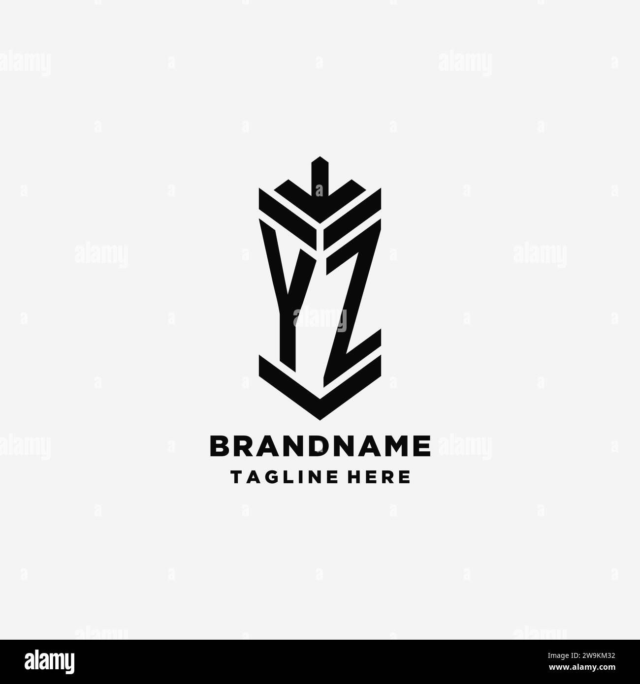 Initials YZ shield logo design, creative monogram logo inspiration ...