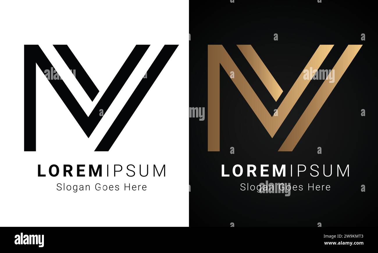 Luxury Initial NY or YN Monogram Text Letter Logo Design Stock Vector ...