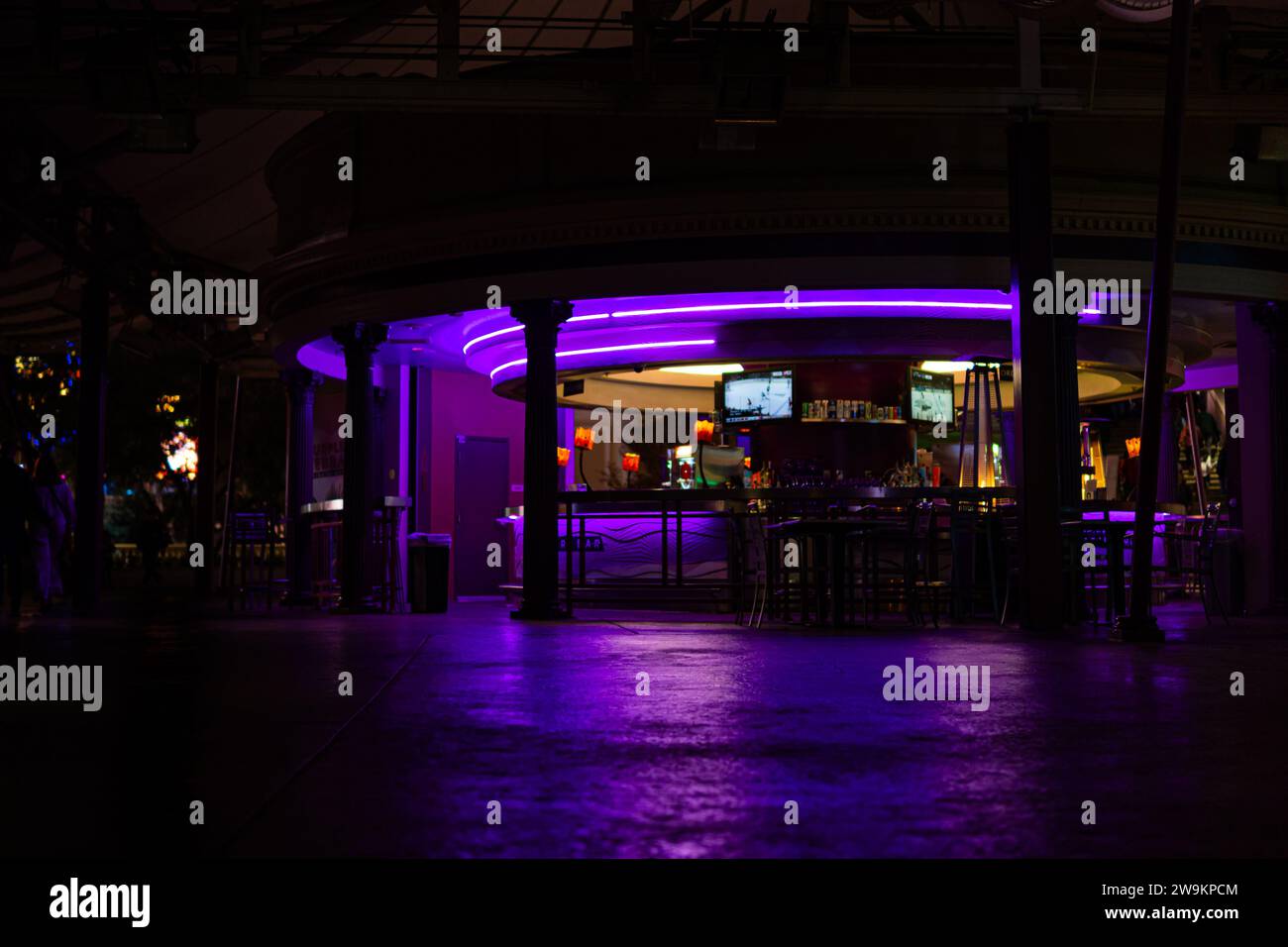 Empty Purple Bar in Las Vegas Stock Photo - Alamy