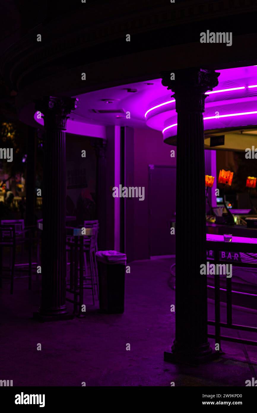 Empty Purple Bar in Las Vegas Stock Photo - Alamy