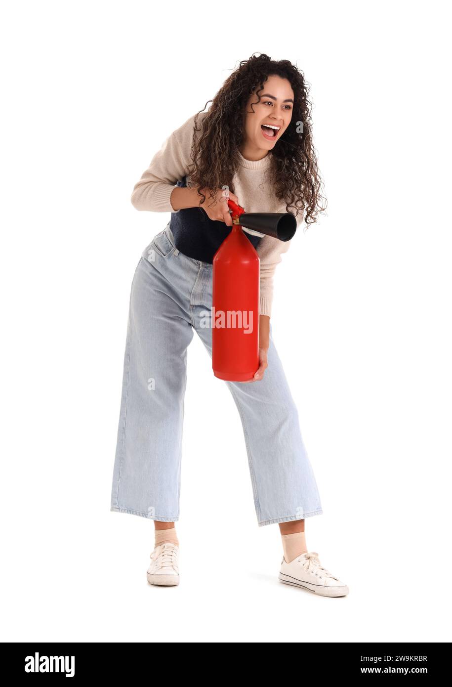 Beautiful woman fire extinguisher hi-res stock photography and images ...