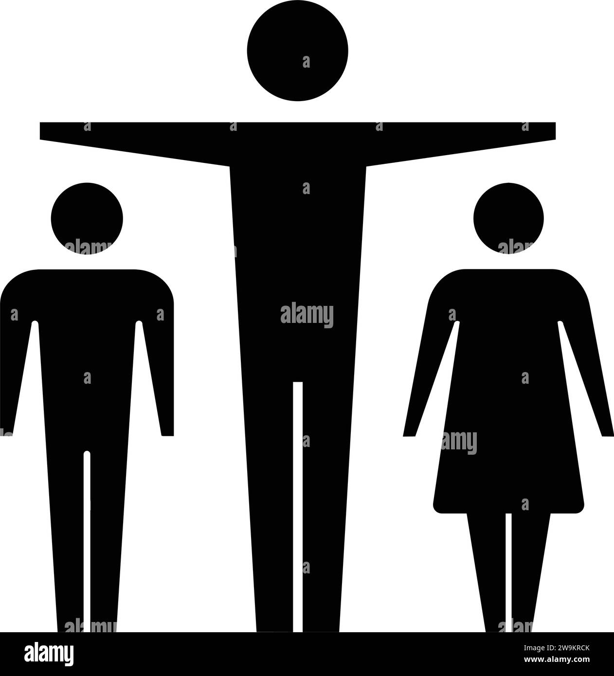 Leadership icon vector group of people and leader symbol in glyph ...