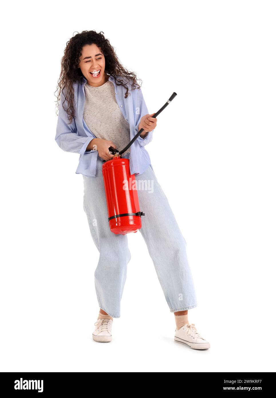 Beautiful woman fire extinguisher hi-res stock photography and images ...