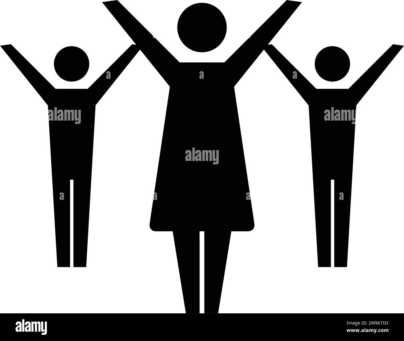 Leadership icon vector group of people and leader symbol in glyph ...