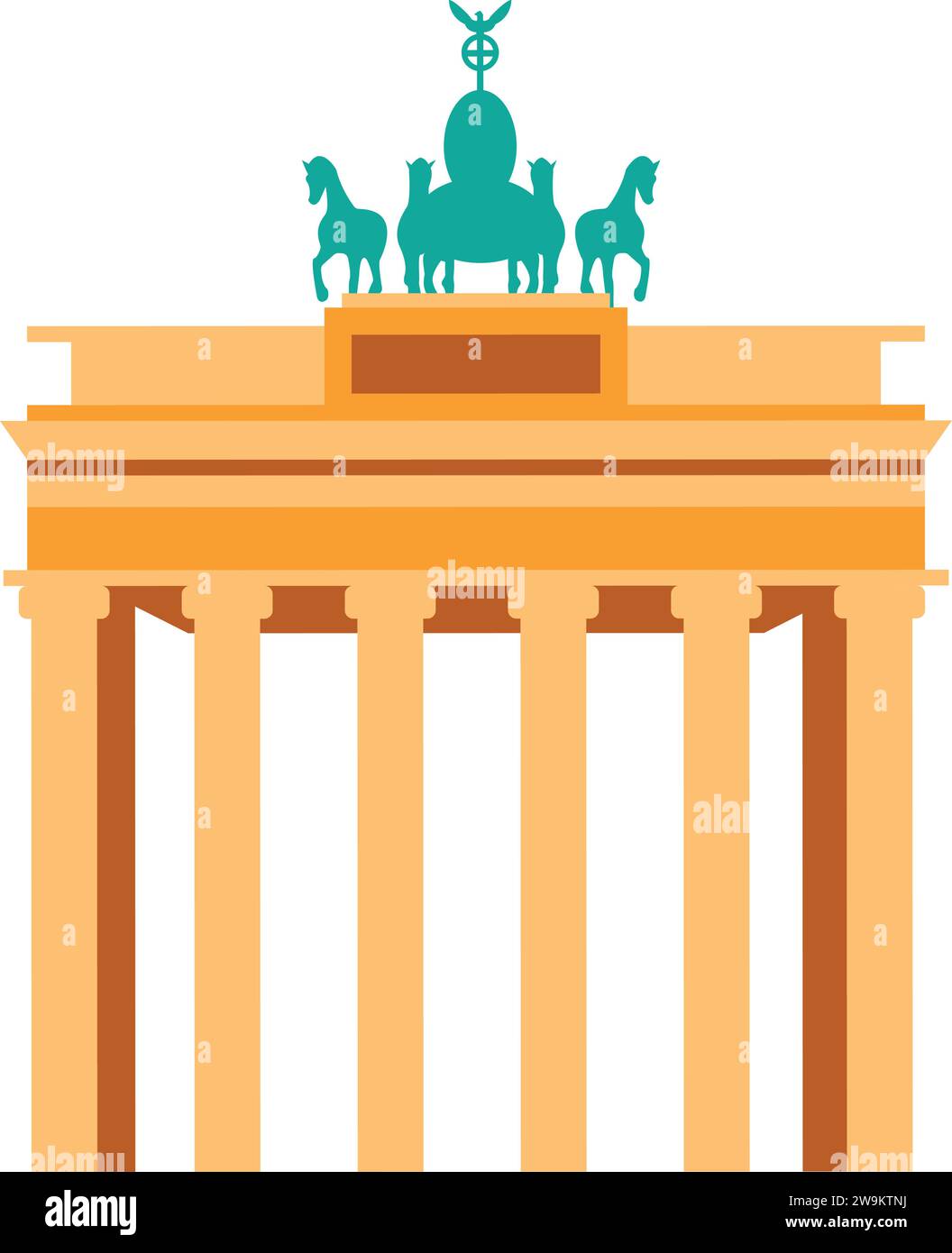 Simple colorful flat drawing of the BRANDENBURG GATE, BERLIN Stock Vector Image & Art - Alamy