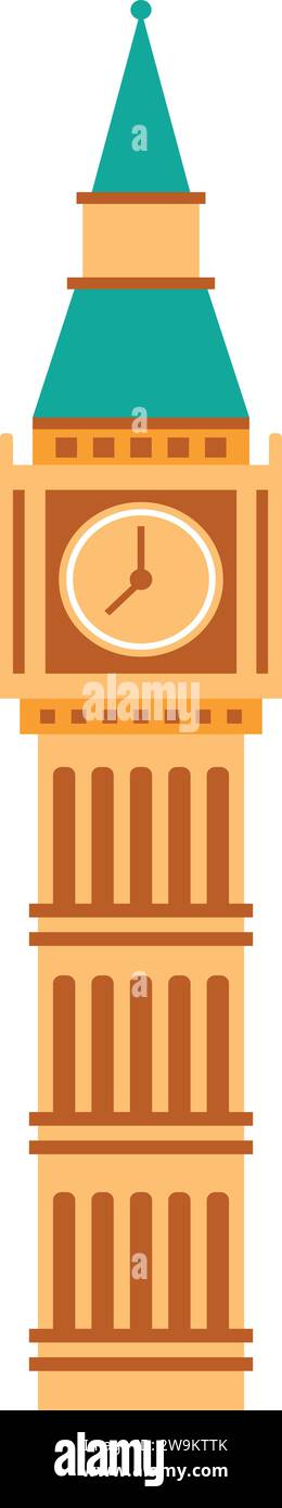 Simple colorful flat drawing of the BIG BEN, LONDON Stock Vector Image ...