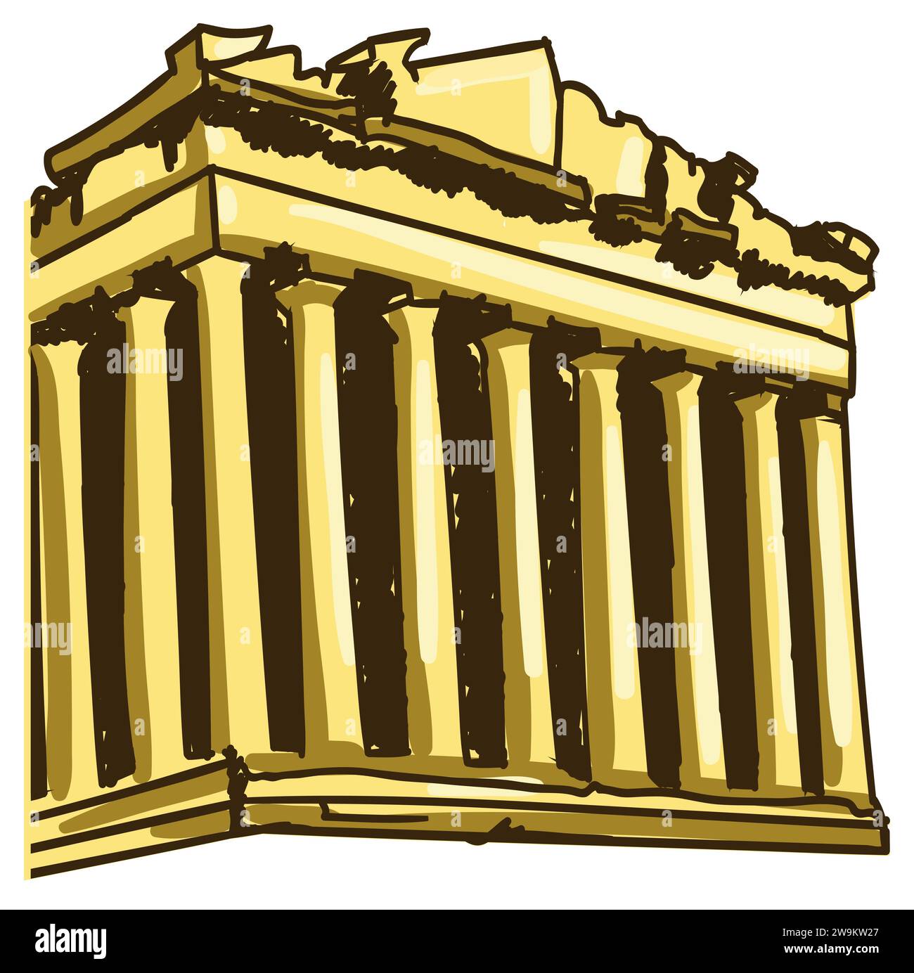 Detailed sketched drawing of the ACROPOLIS OF ATHENS, ATHENS Stock ...