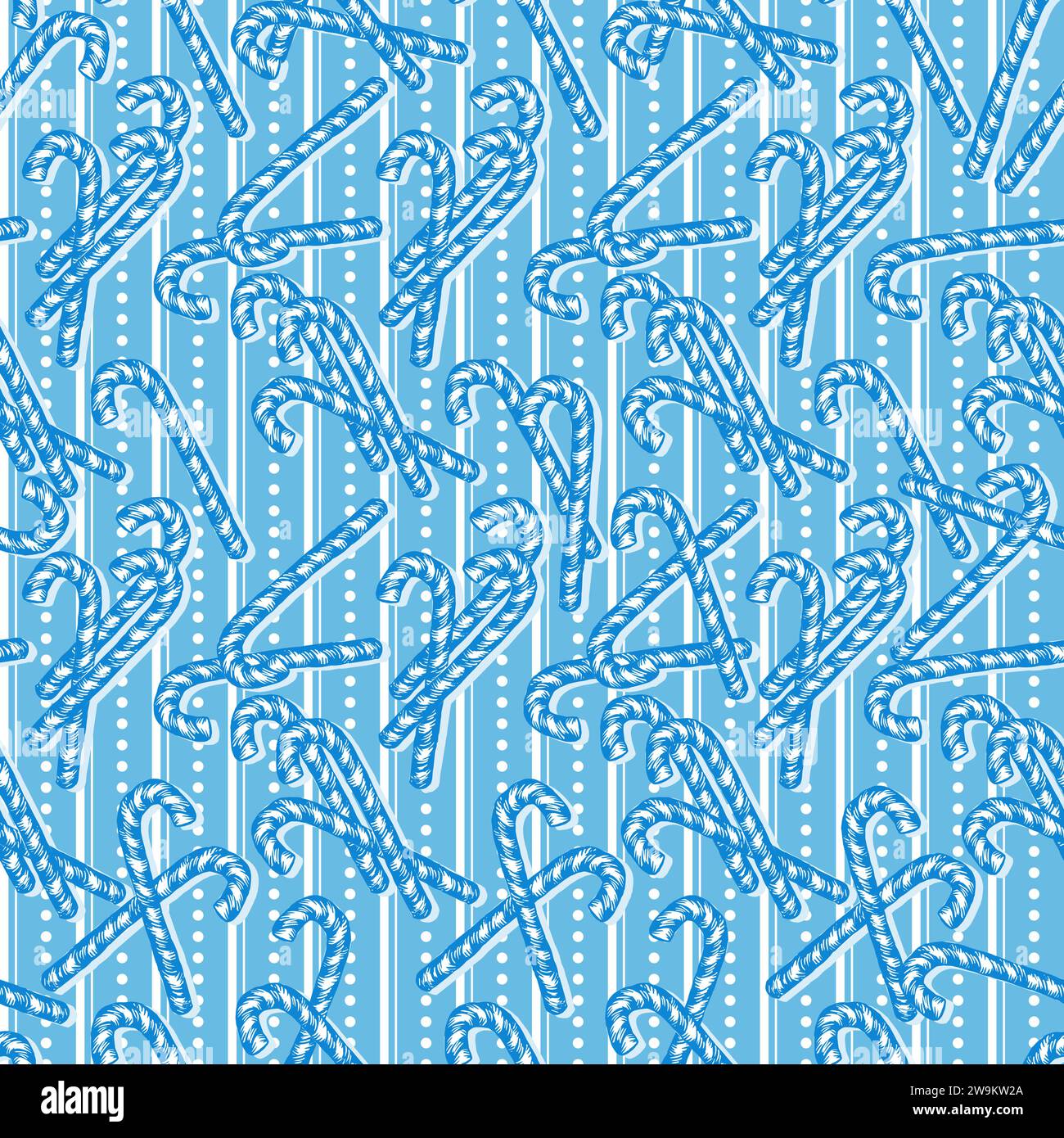 Blue and White Peppermint Candy Cane Stick with Bow, Striped Diagonal ...