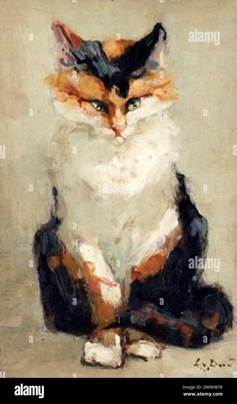Zittende kat Lucie van Dam van Isselt Stock Photo - Alamy