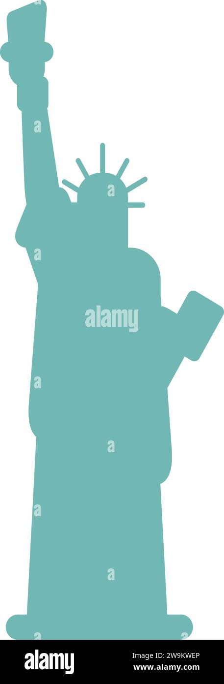 Simple blue flat drawing of the STATUE OF LIBERTY, NEW YORK CITY Stock ...