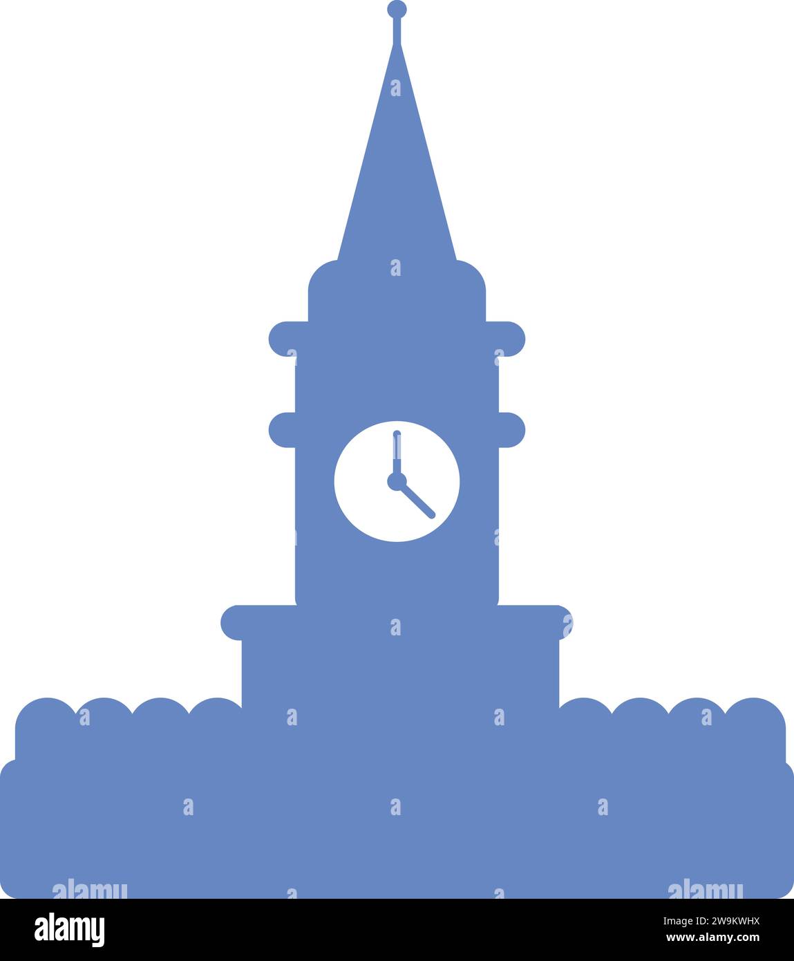 Simple blue flat drawing of the KREMLIN, MOSCOW Stock Vector Image ...