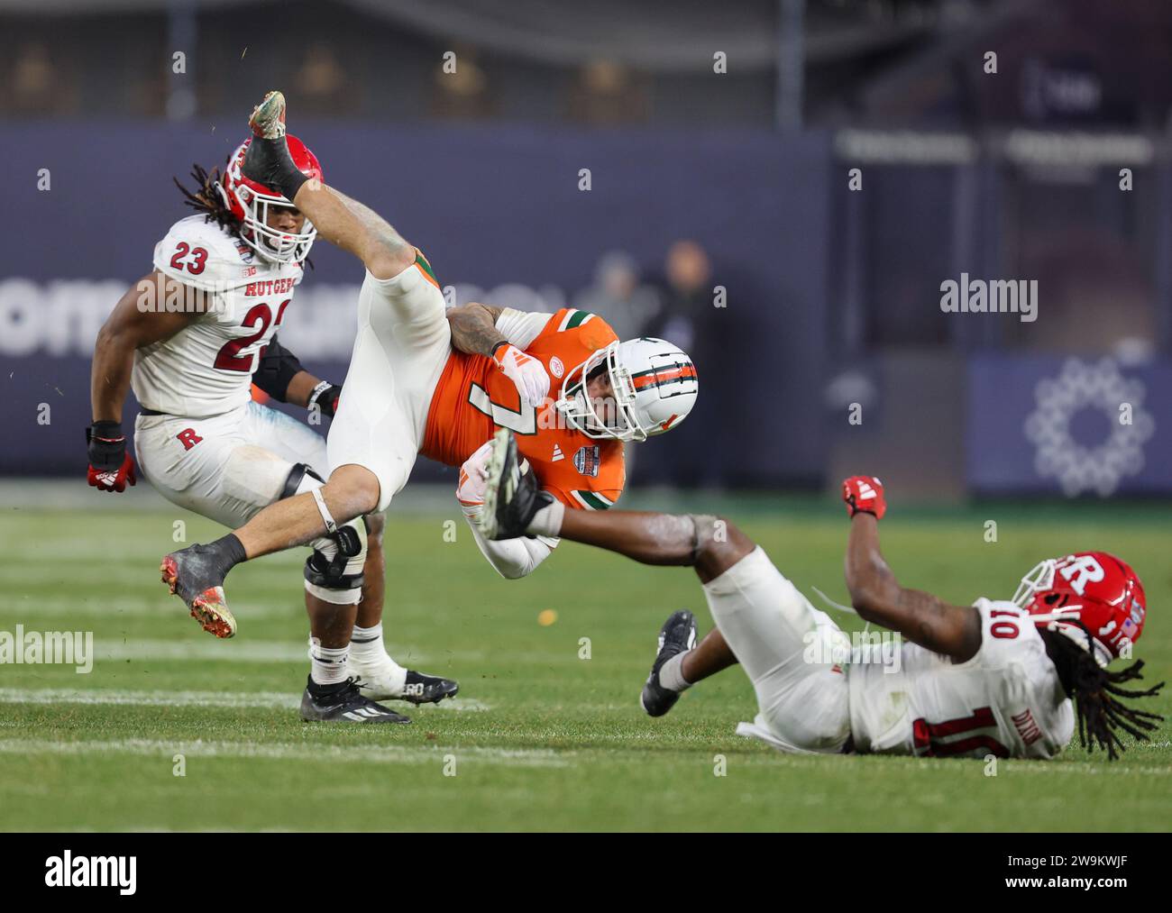 Bronx, NY, USA. 28th Dec, 2023. Miami Hurricanes wide receiver Xavier ...
