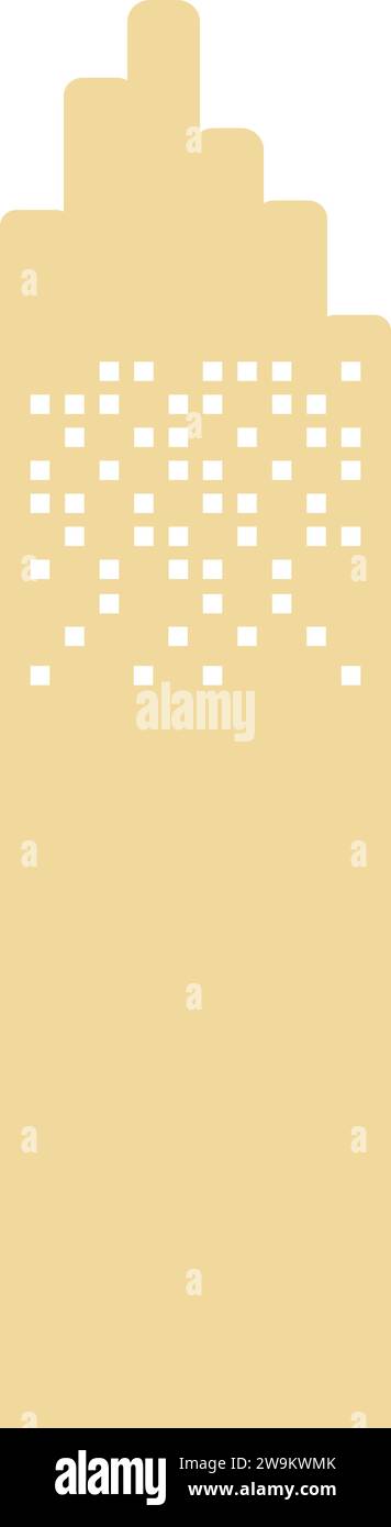 Simple beige flat drawing of a modern SKYSCRAPER HIGH-RISE BUILDING ...