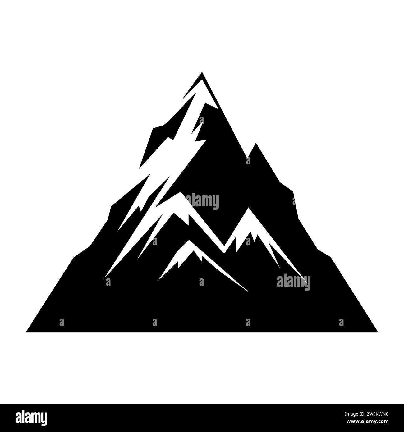 Mountain black vector icon on white background Stock Vector Image & Art ...
