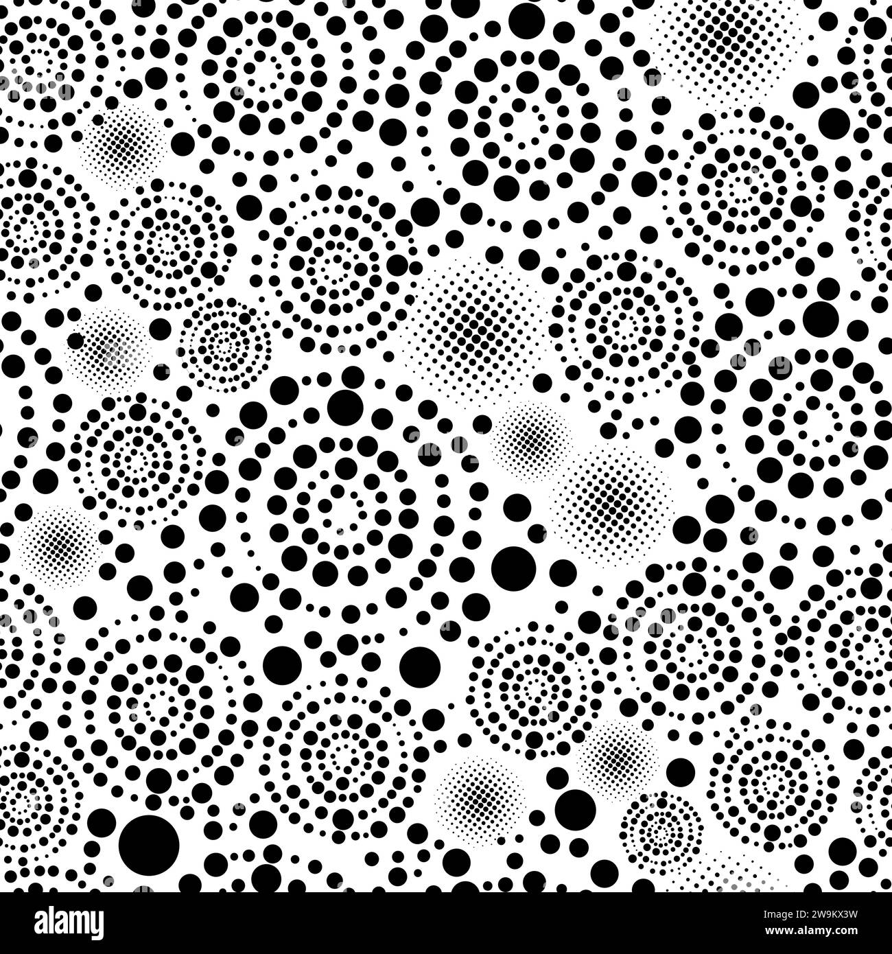 Seamless pattern of black circles. hand drawing. Not AI . Vector ...