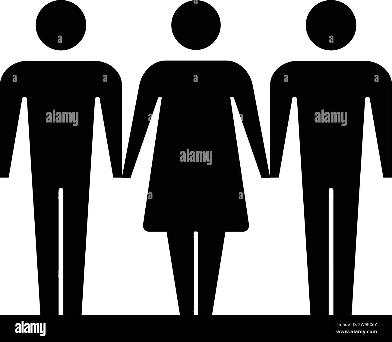 Leadership icon vector group of people and leader symbol in glyph ...