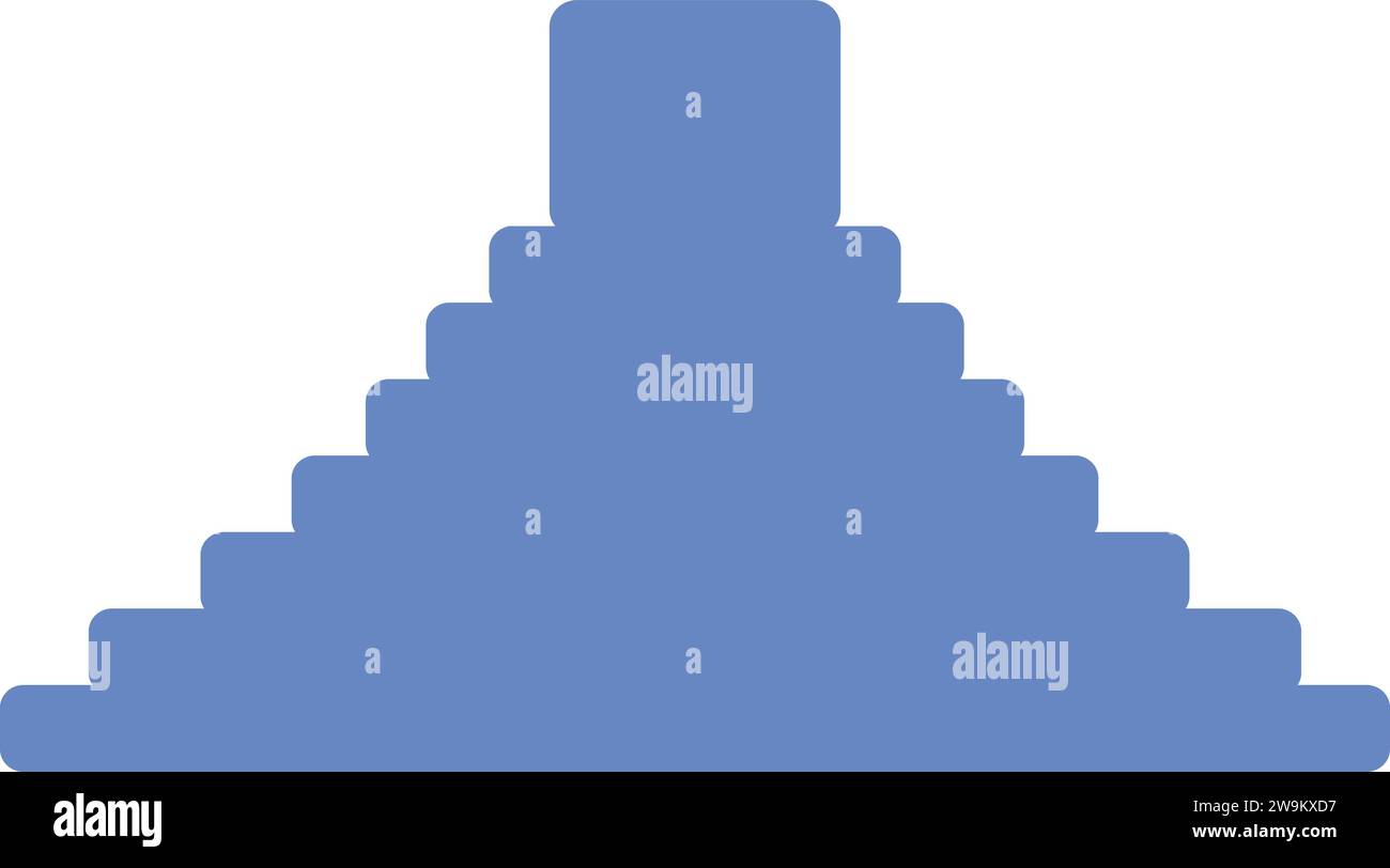 Simple blue flat drawing of the TEMPLE OF KUKULCAN, CHICHEN ITZA Stock ...