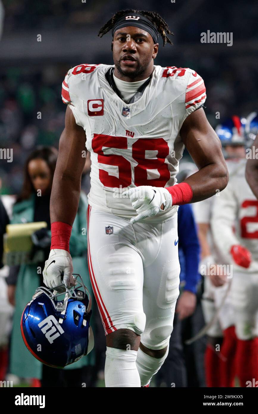 New York Giants linebacker Bobby Okereke (58) in action against the ...