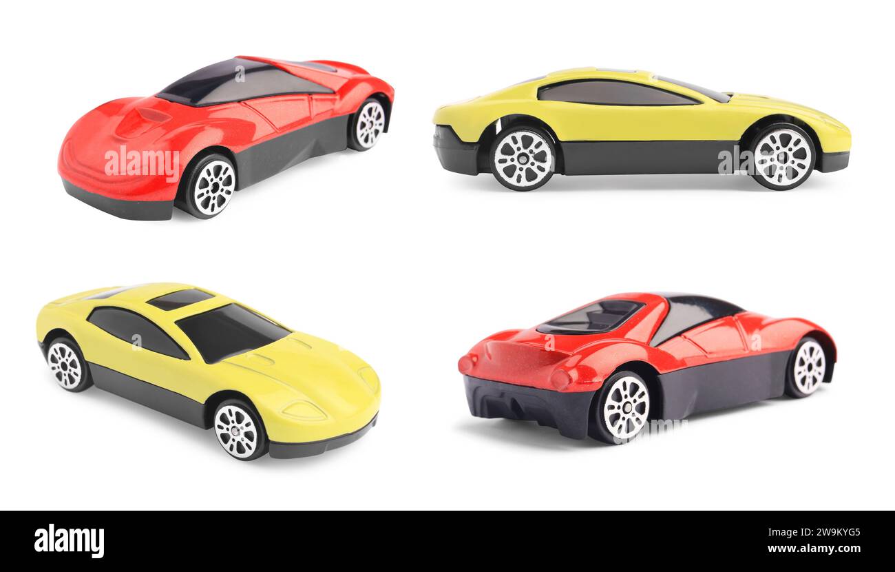 Different toy cars isolated on white, different sides Stock Photo - Alamy