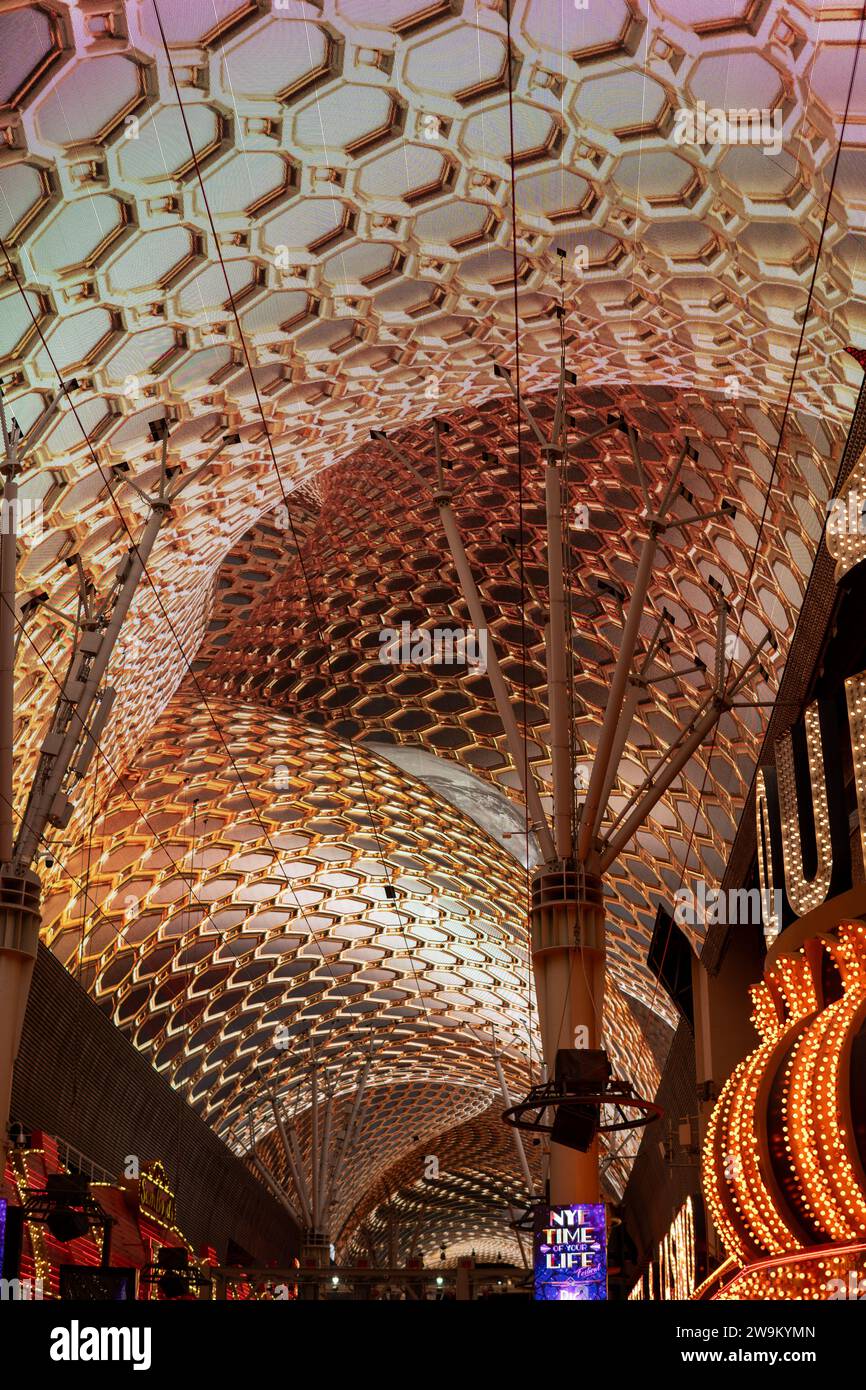 The world's longest LED Screen at fremont street in Las Vegas Nevada ...