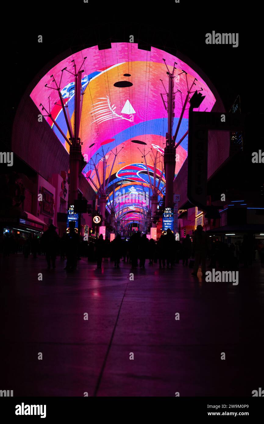 World's Longest LED screen seen at Fremont street in Las Vegas, Nevada ...