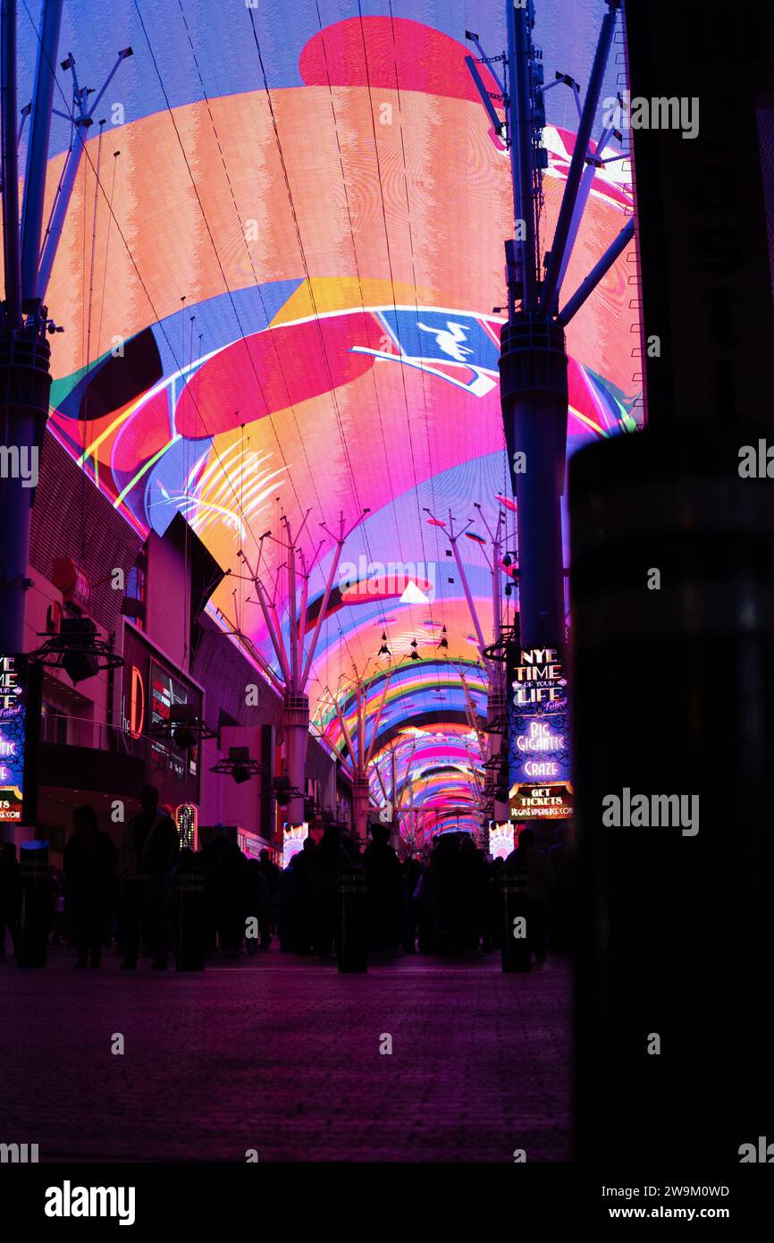 World's Longest LED screen seen at Fremont street in Las Vegas, Nevada ...