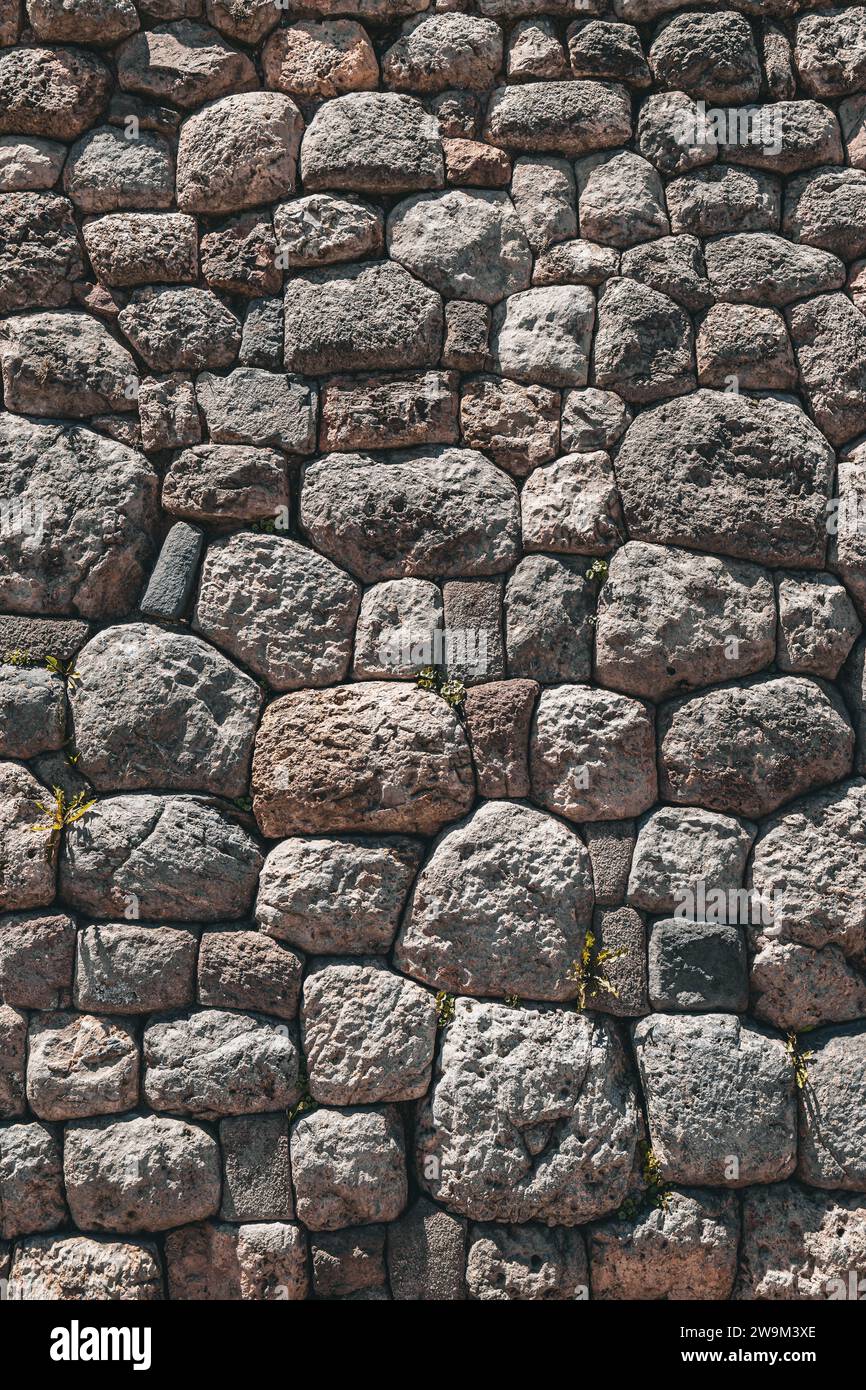 Cusco, Peru, Historical city center, stone wall details, INCA culture ...