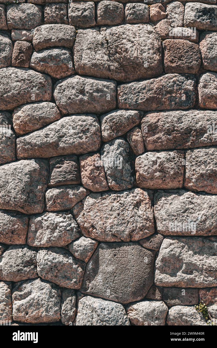 Cusco, Peru, Historical city center, stone wall details, INCA culture ...