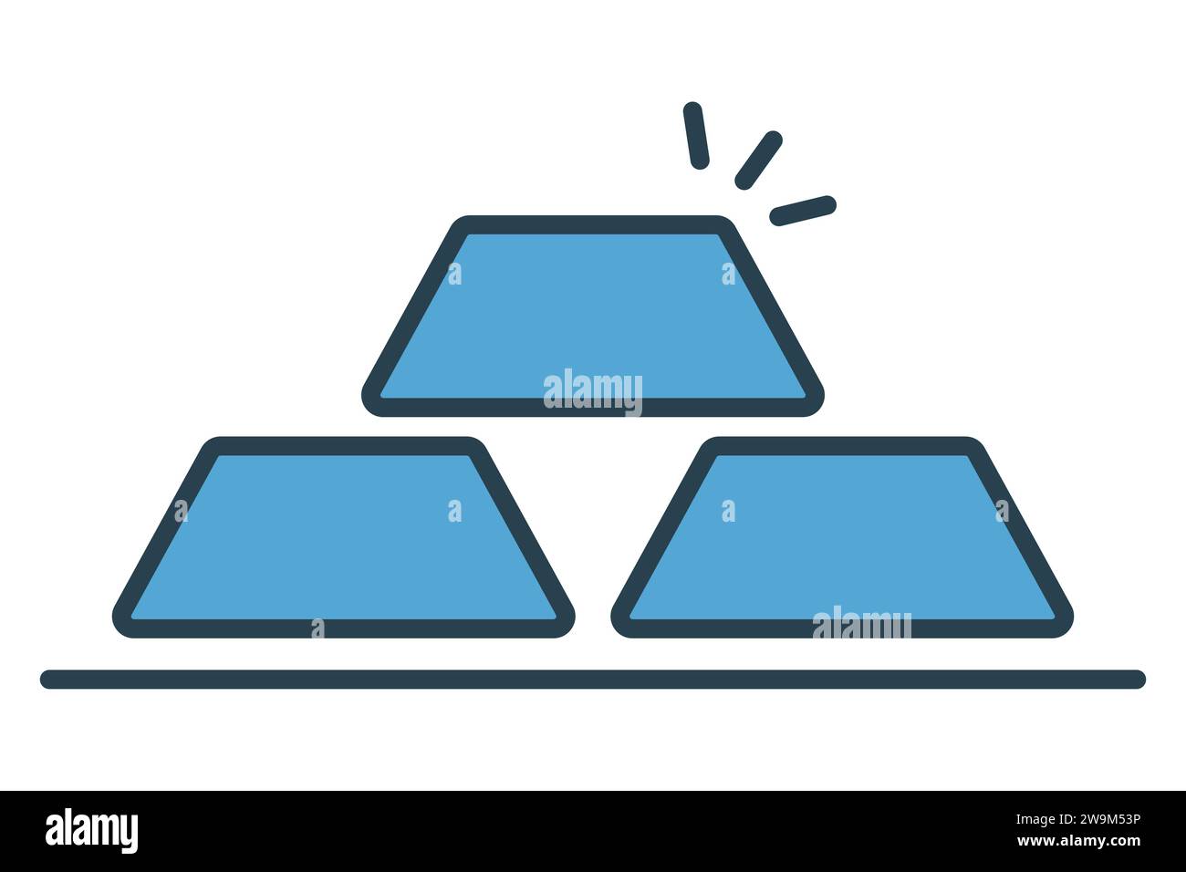 gold bar icon. icon related to wealth and precious metals. flat line icon style. element ...