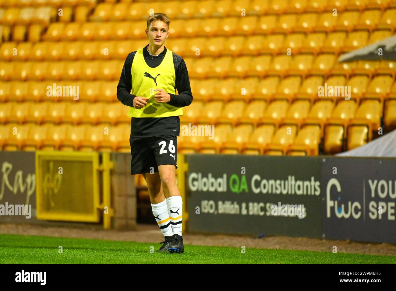Burslem, UK, 5th September 2023. Port Vale's number 26, Liam Brazier ...