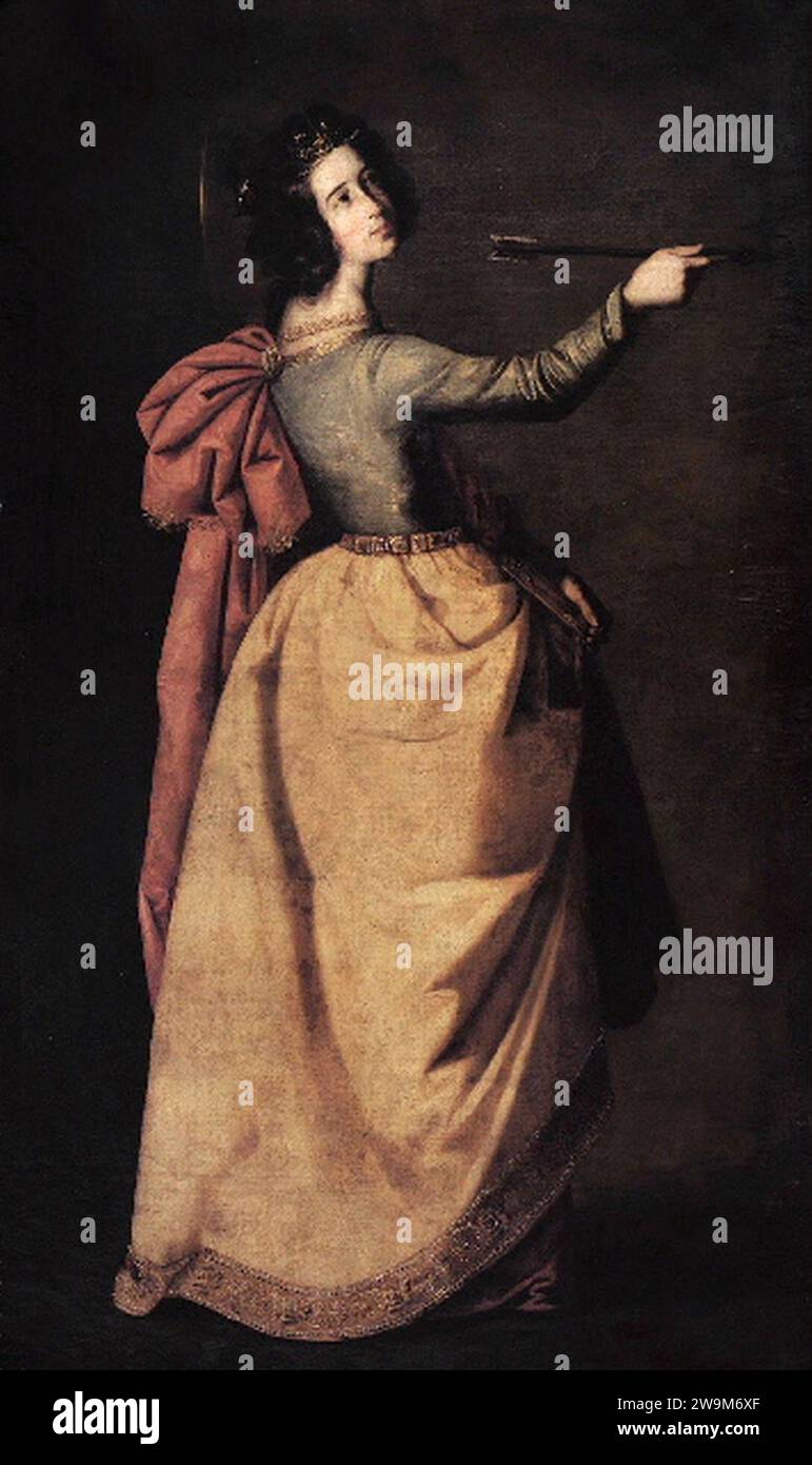 ZURBARAN Francisco de (atelier) - Sainte Ursule, 1635, 1640 Stock Photo ...