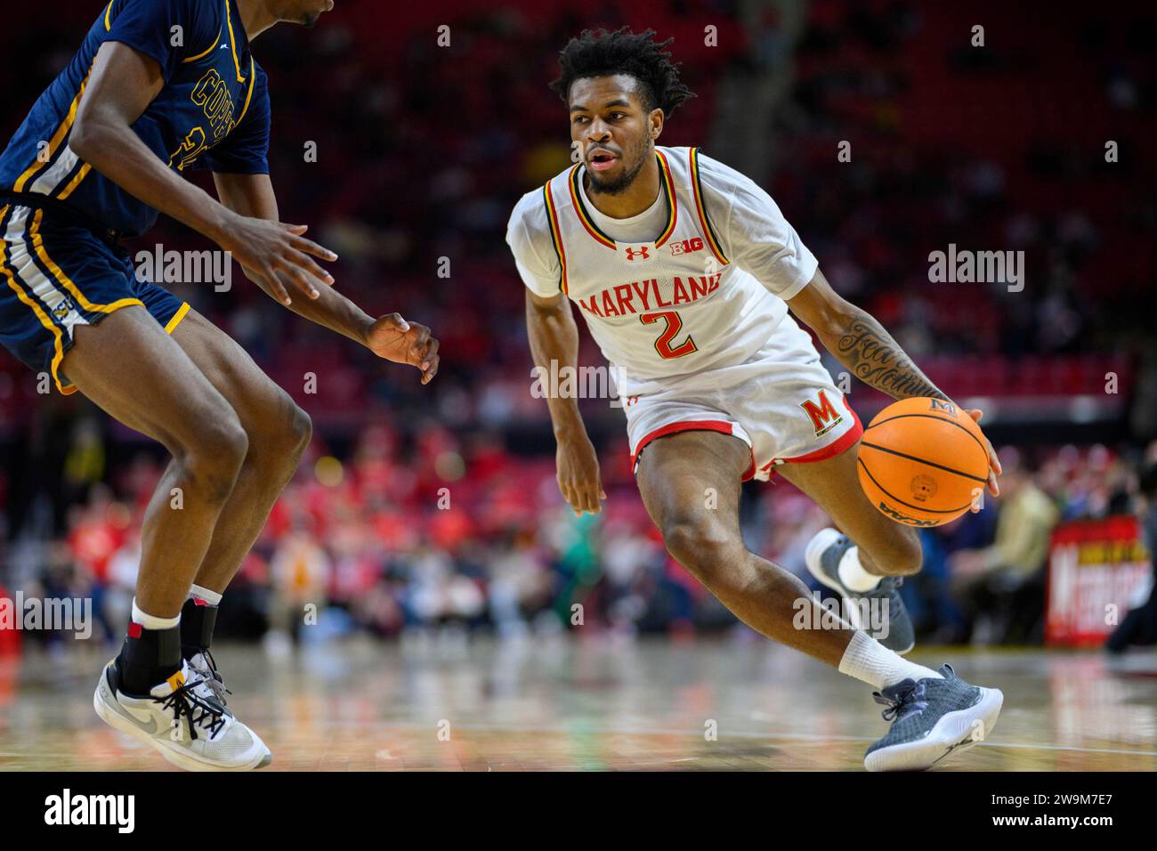 December 28, 2023: Maryland Terrapins guard Jahari Long (2) drives to ...