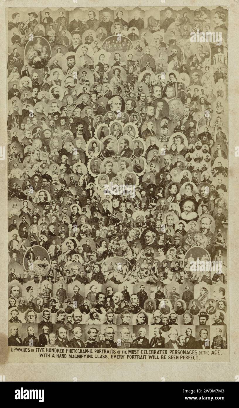 Portraits of famous people, c. 1862 - c. 1863 Photograph. visit card ...
