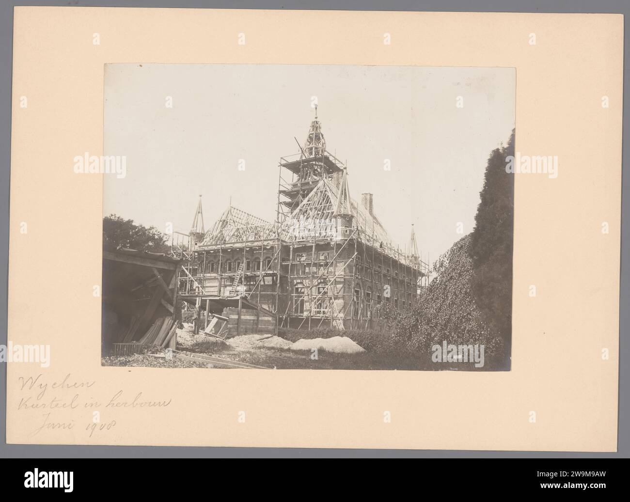 Rebuilding the castle of Wijchen, anonymous (monument care) (attributed ...