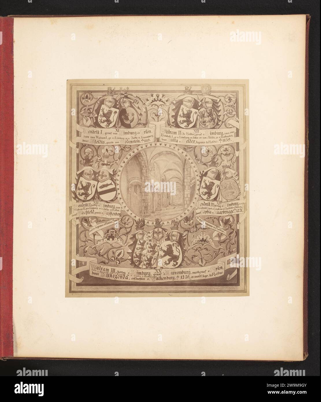 Photo production of a drawing of a family tree, from Hendrik I, Graaf ...