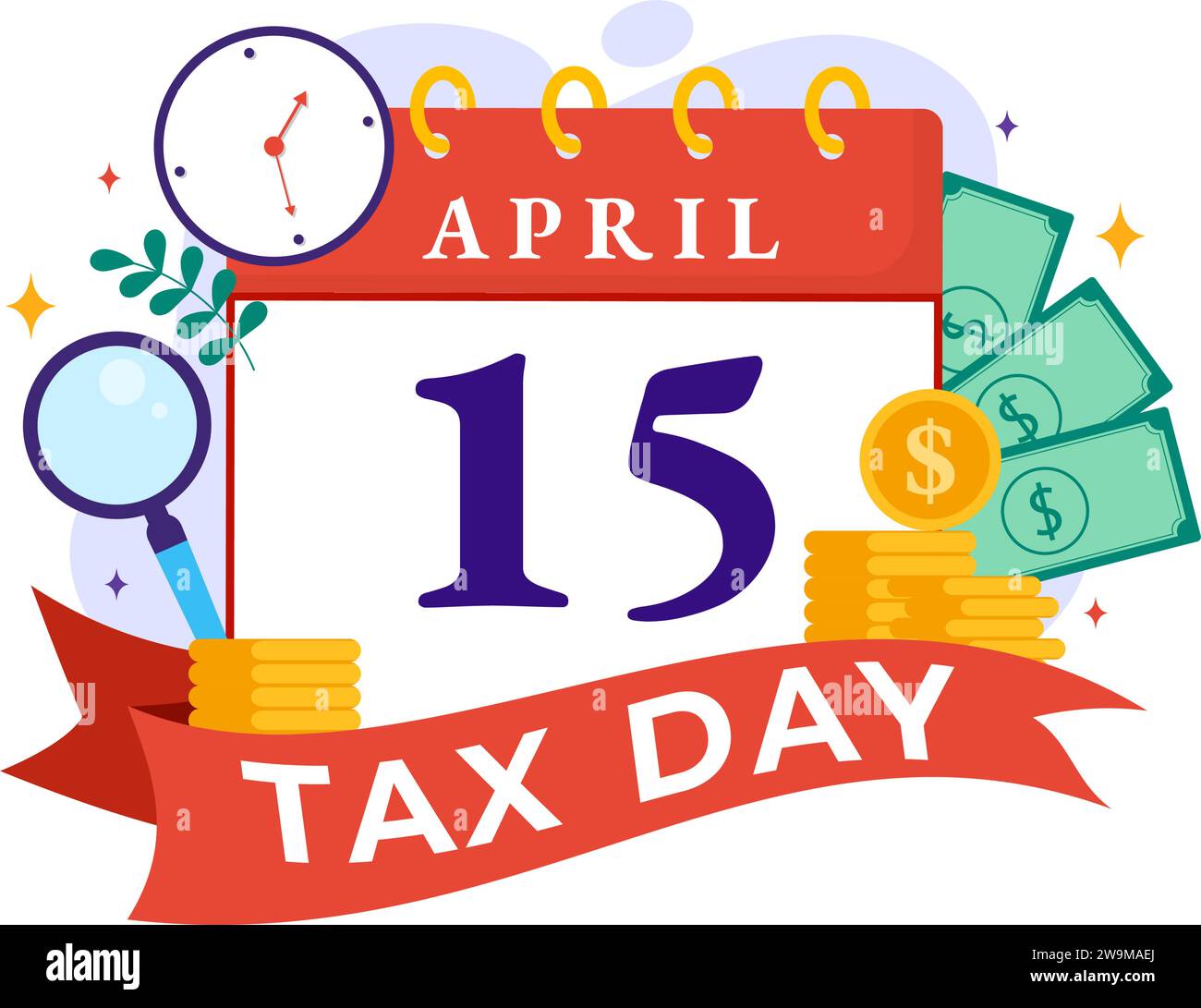 Happy Tax Day Vector Illustration on 15 April with Clipboard Tax Form ...