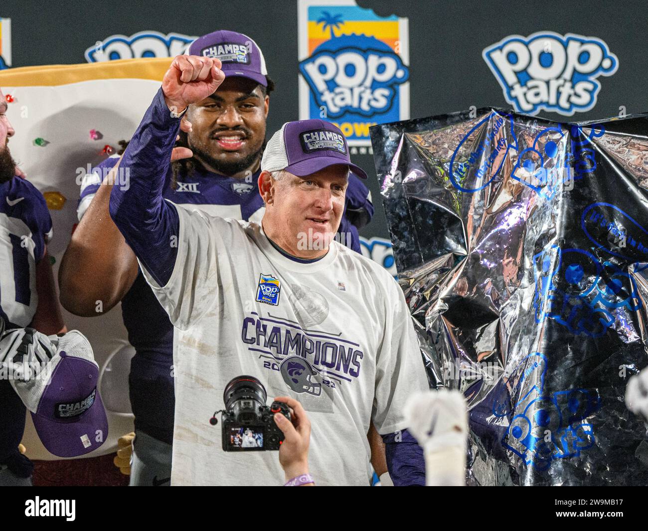 December 28, 2023: Kansas State head coach Chris Klienman celebrates ...