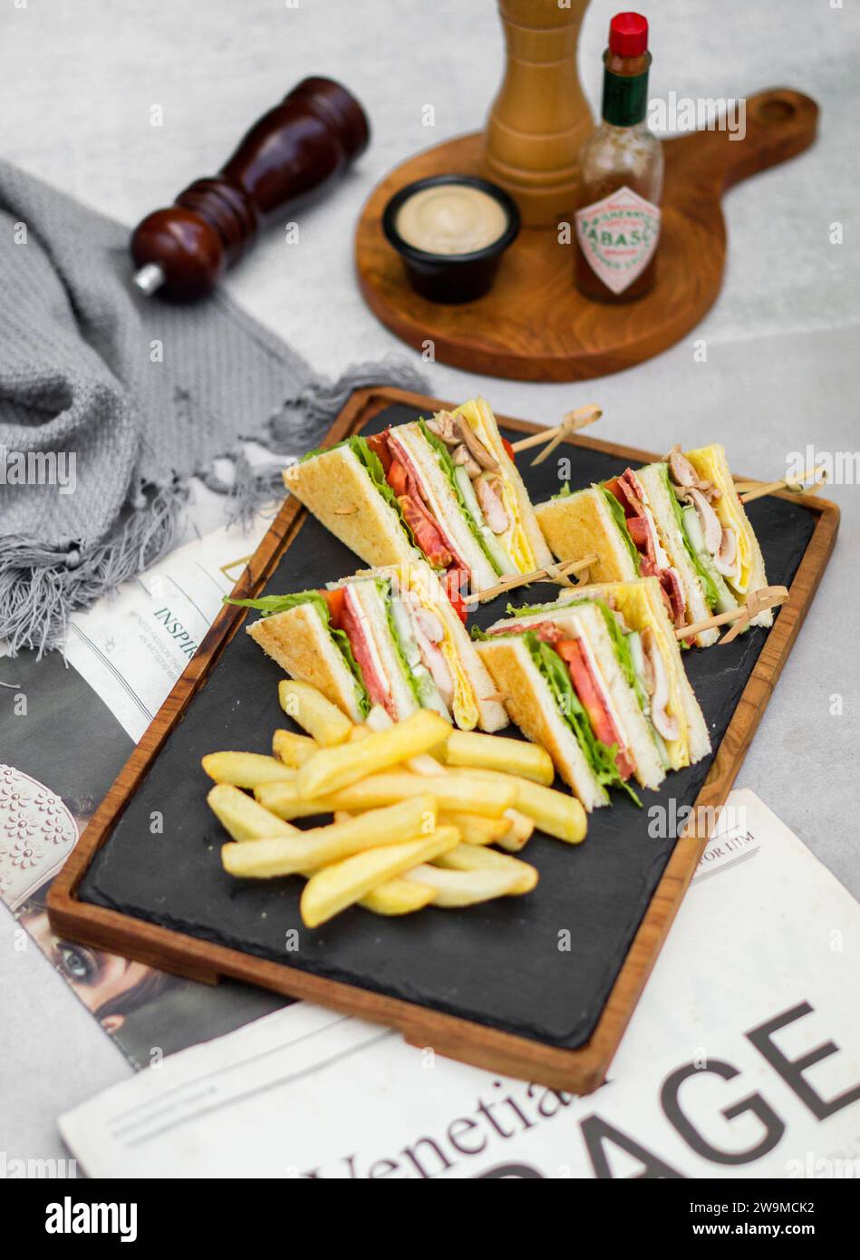 The savory delight of a triangular sandwich paired perfectly with a ...