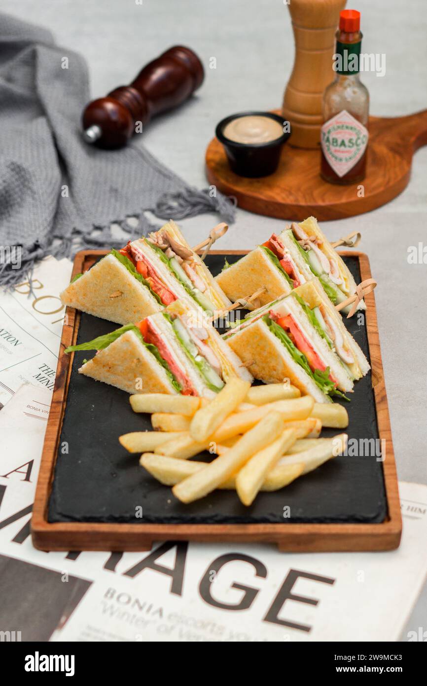 The savory delight of a triangular sandwich paired perfectly with a ...