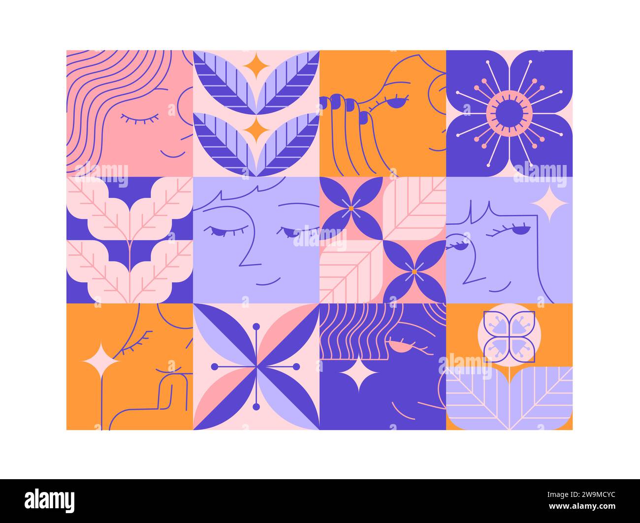 Flowers beauty portrait women Cut Out Stock Images & Pictures - Alamy