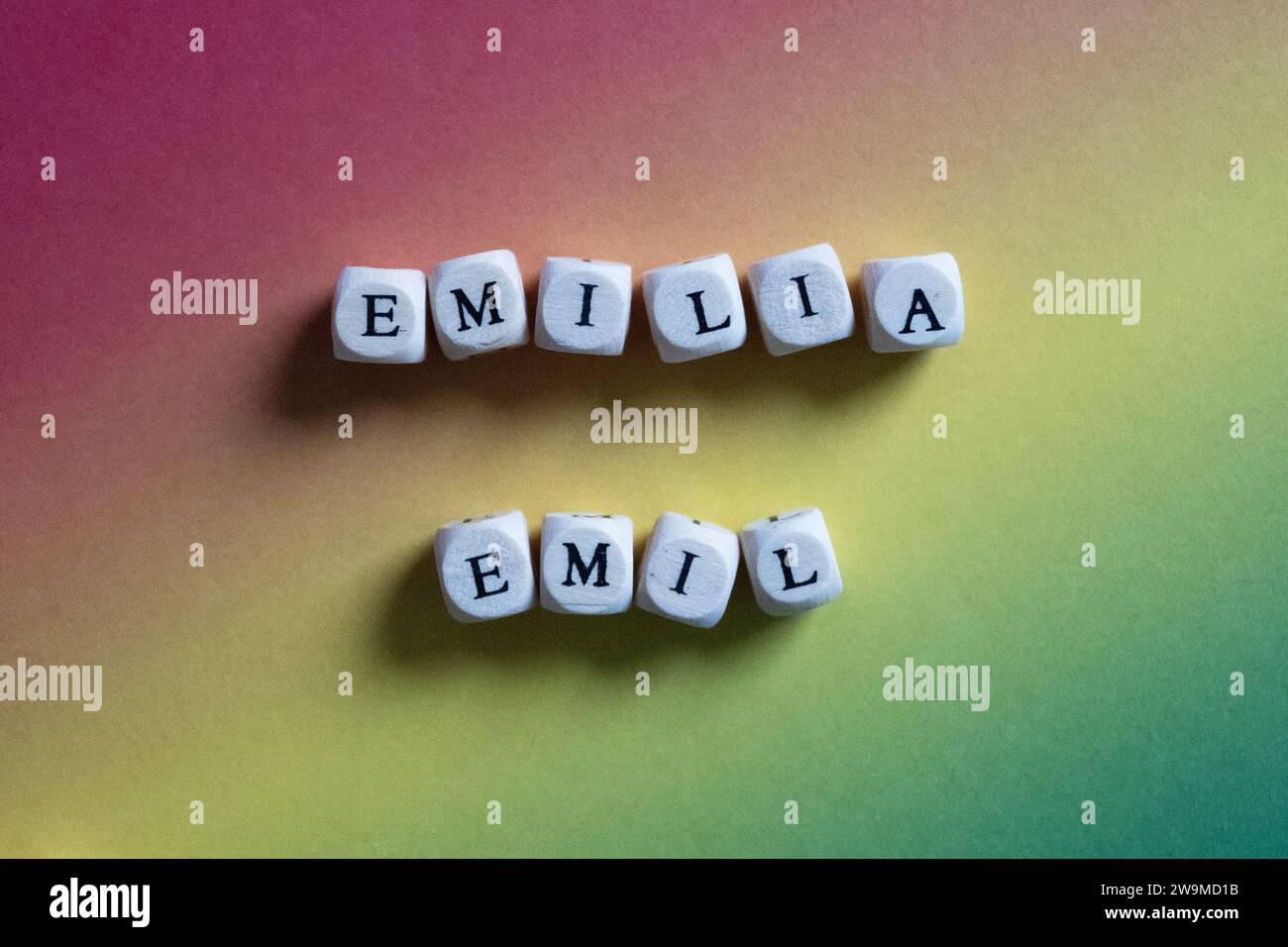 Stuttgart, Germany. 28th Dec, 2023. Wooden cubes with letters that make ...