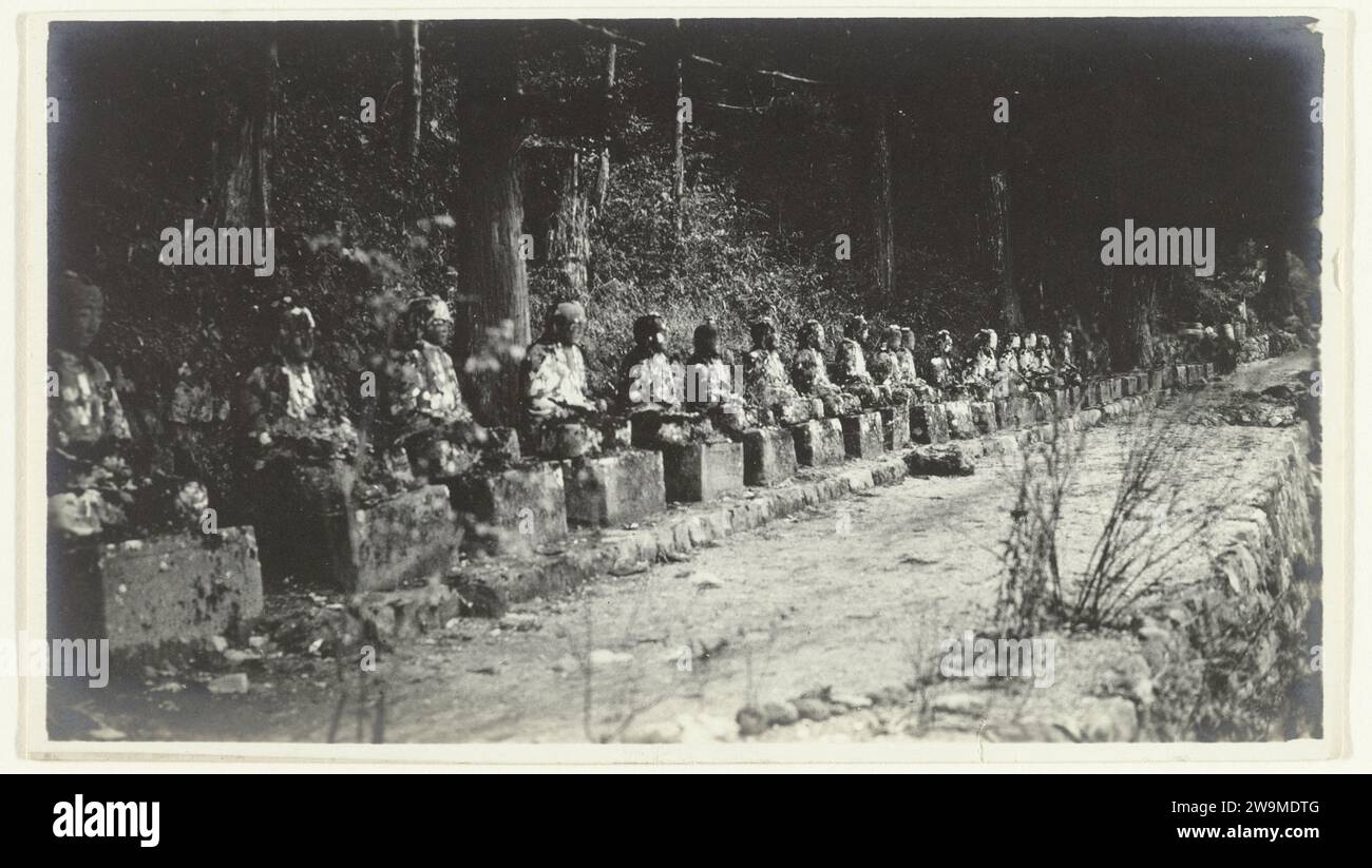 A row of statues (Buddha?), Toshogu shrine, Nikko, Japan, 1907 ...