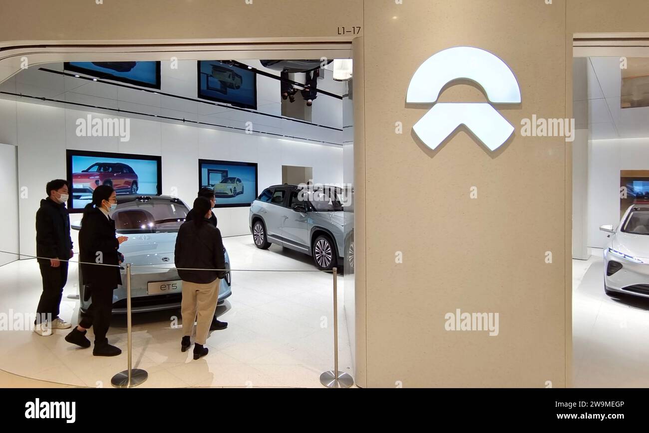SHANGHAI, CHINA - MARCH 19, 2023 - Citizens experience an ET5 car at ...
