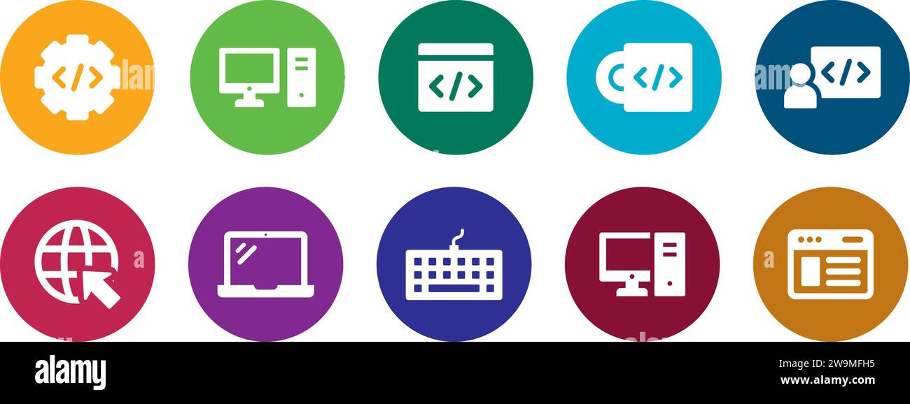 Computer icon collection vector Stock Vector Image & Art - Alamy