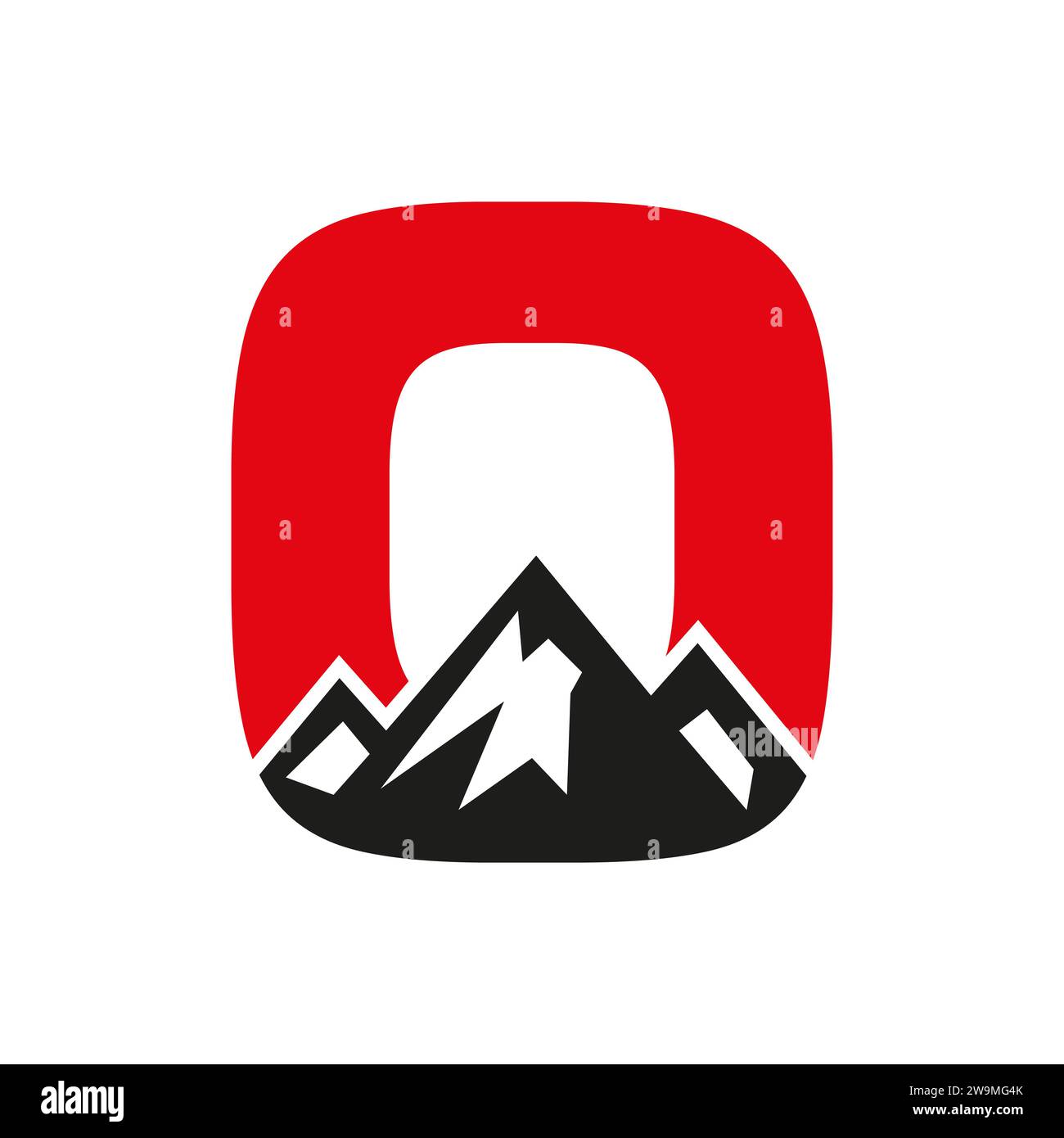 Mount Logo On Letter O, Mount Hill Symbol Vector Template Stock Vector ...